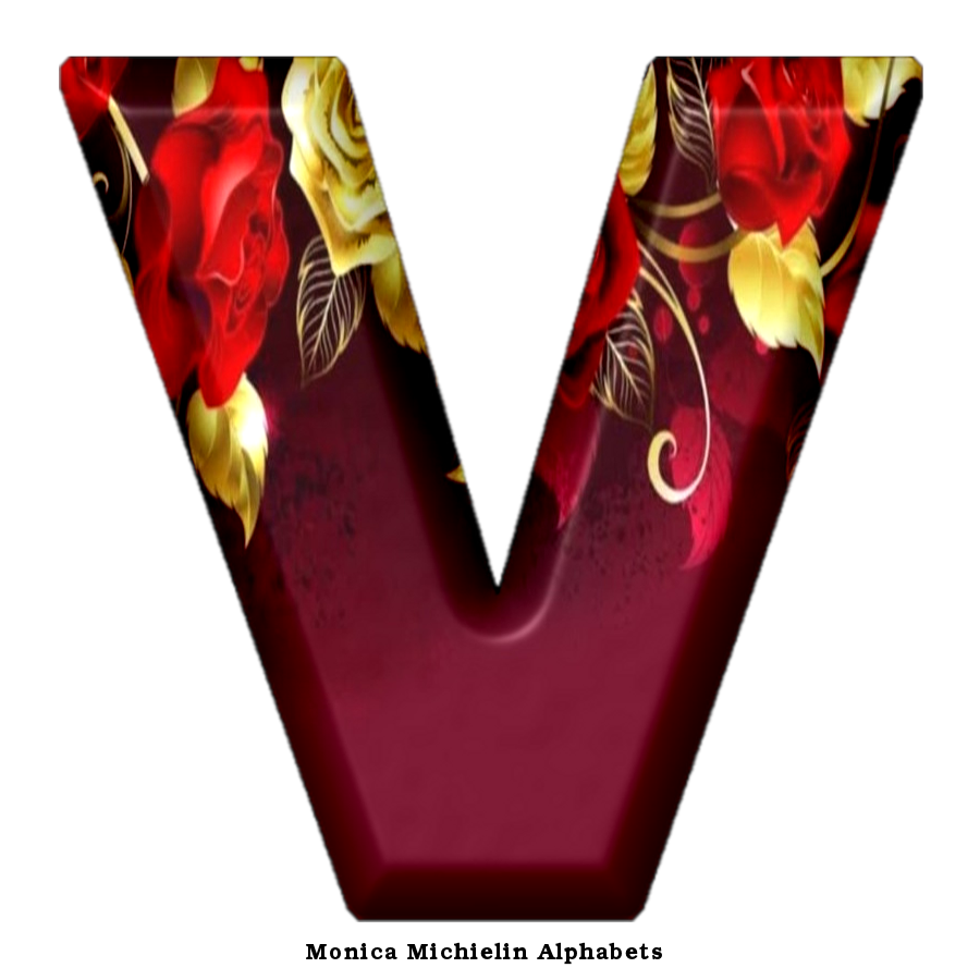 Monica Michielin Alphabets: GOLD RED FLOWER ALPHABET LETTER PNG, NUMBER ...