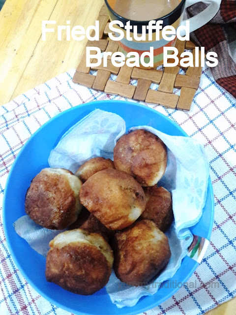 Fried Stuffed Bread Balls Recipe - Yummy Traditional