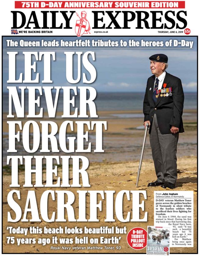Bin The Labour Party: D-DAY DOMINATES FRONT PAGES