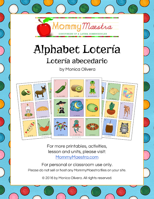 Mommy Maestra: Alphabet Lotería - Lotería abecedario