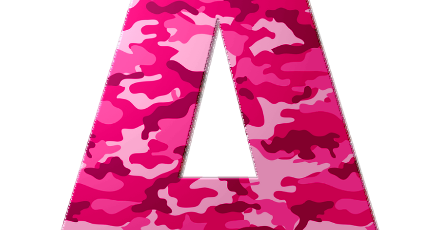 M. Michielin Alphabets: 4-PINK CAMOUFLAGE BIG ALPHABET PNG