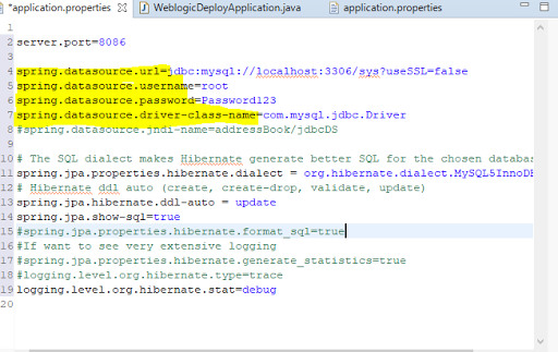 Spring Boot+Hibernate Project with Weblogic server. Create Spring Boot ...