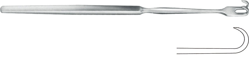 Retractor, delicated, sharp, 1 prong, 16.5 cm