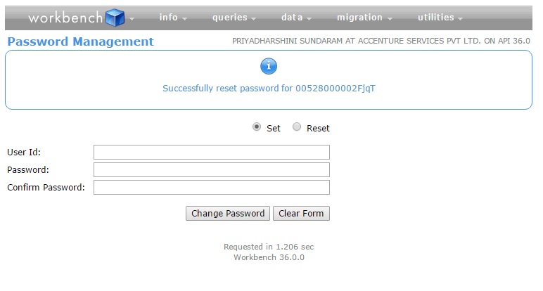 How to change Password using Workbench - Salesforce.com