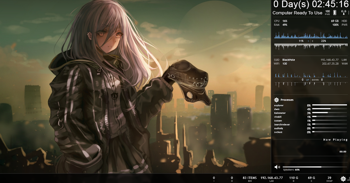 Anime Rainmeter Skin: Rainmeter Skin Enigma