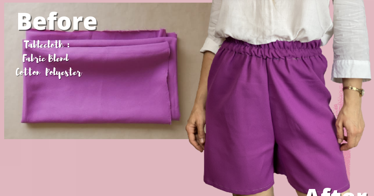 Refashion Co-op: DIY high waisted elastic waist shorts