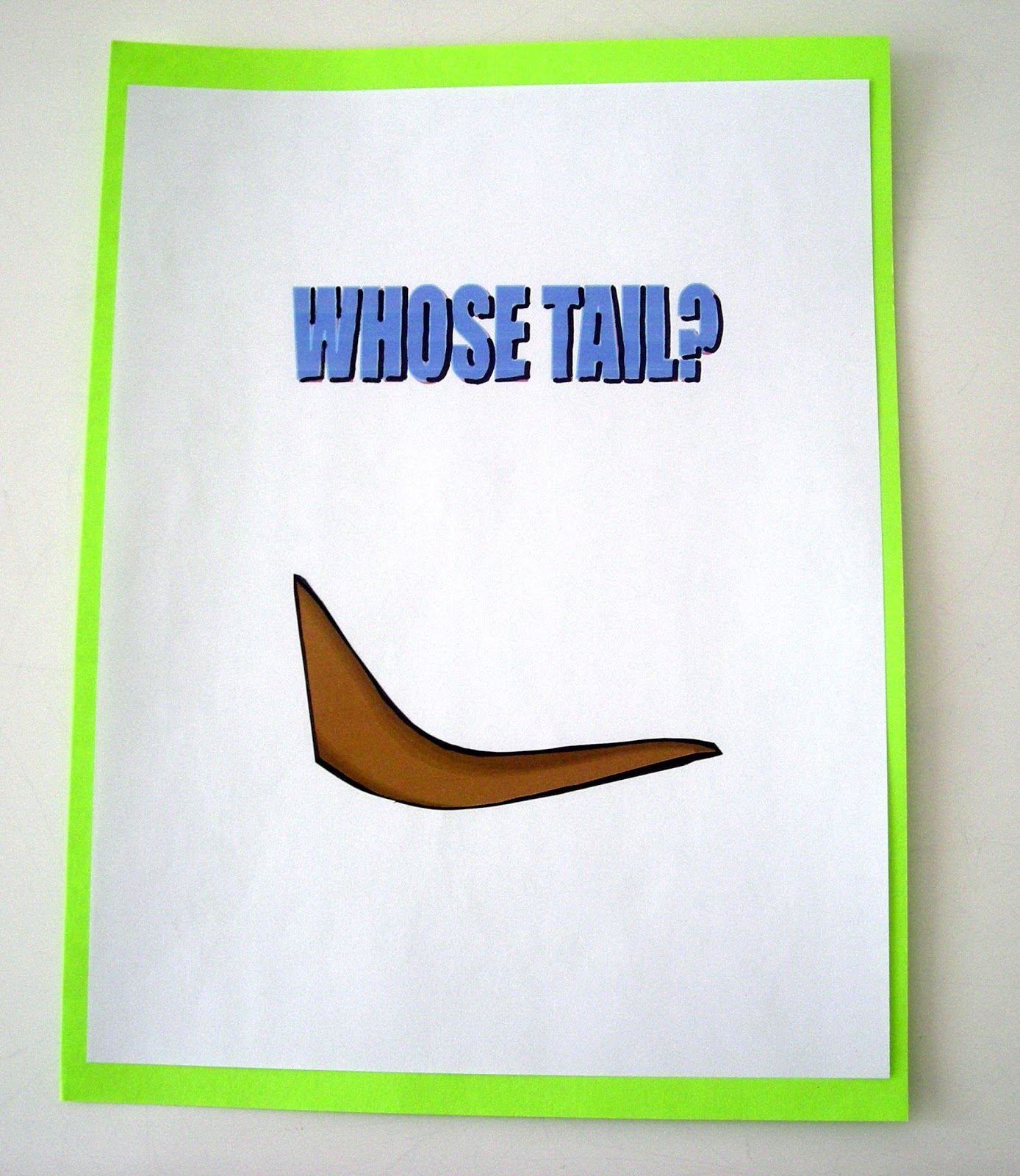 Notes from the Story Room: Whose Tail? - A Guessing Game