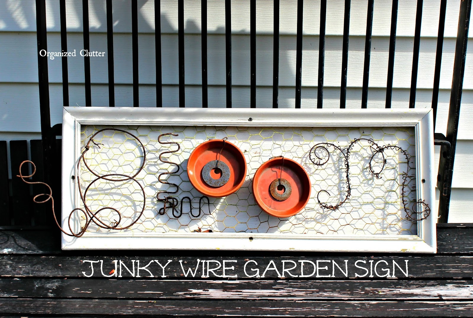 A Fun Framed Junk Garden Sign - Organized Clutter