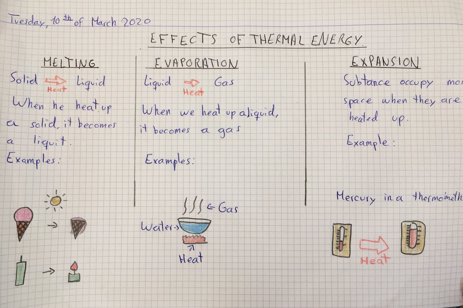 5th Grade - Andrés Segovia: SCIENCE: UNIT 5 🔥 EFFECTS OF THERMAL ENERGY 🔥