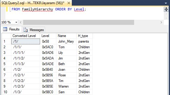 HodentekMSSS: Setting up a table with hierarchical data in SQL Server 2014