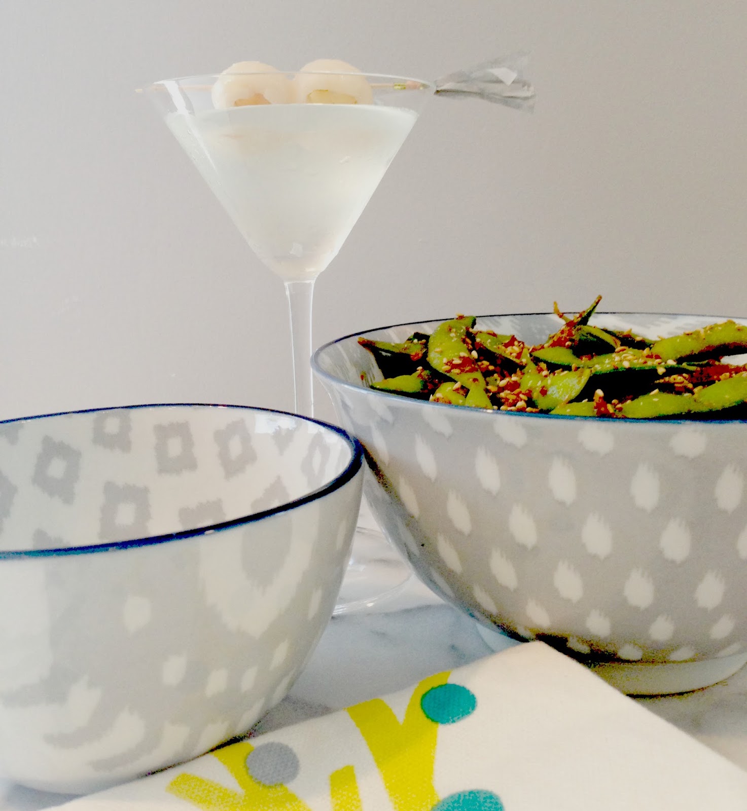 Dooley Noted Style: Sip & Snack - Lychee Martini & Glazed Edamame