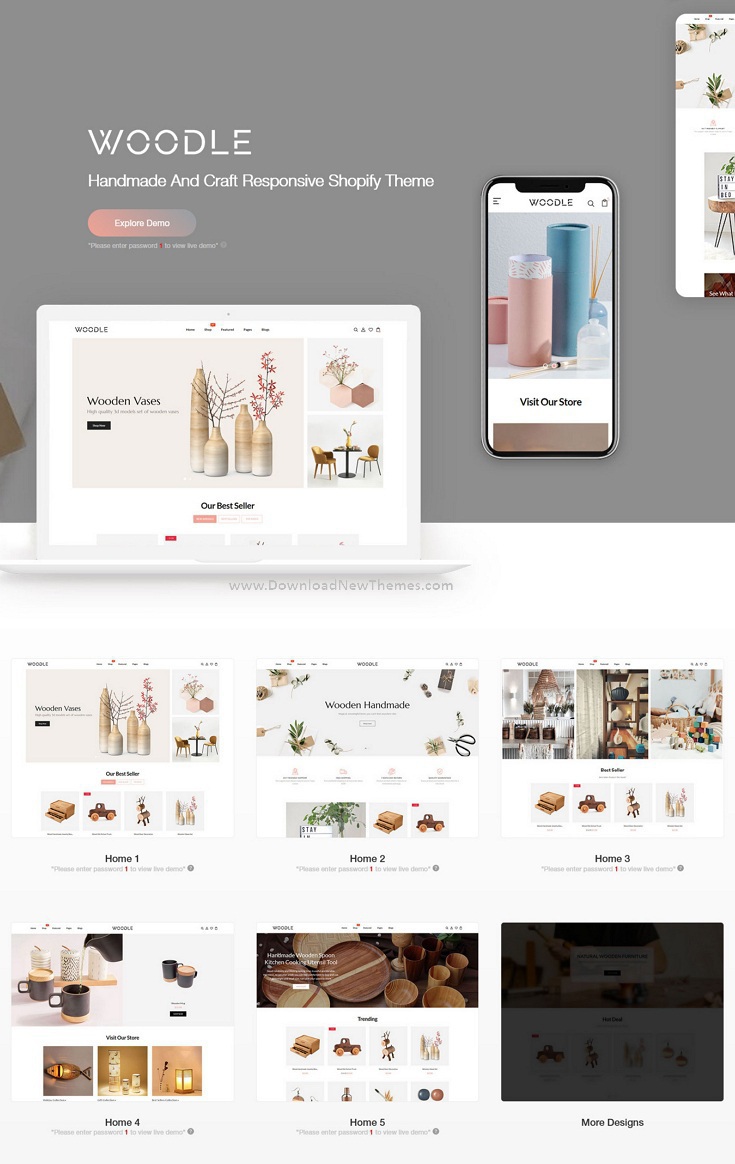Best 5in1 Handmade And Craft Responsive Shopify Theme - Download New Themes