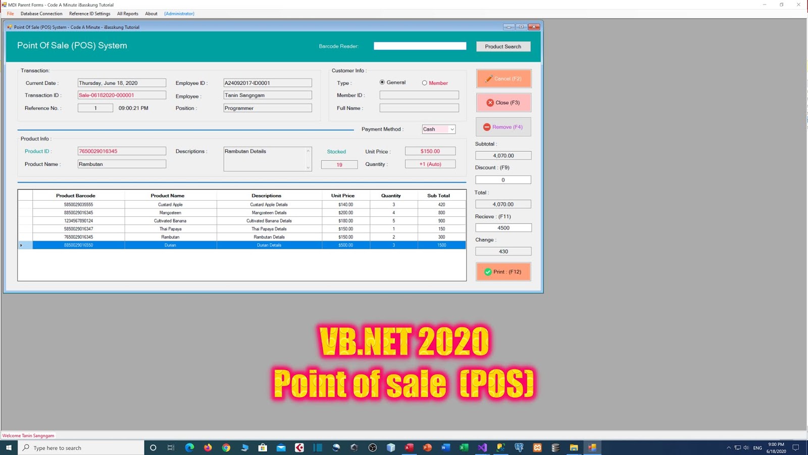 VB.NET Programming - POS and Inventory System using Access Database