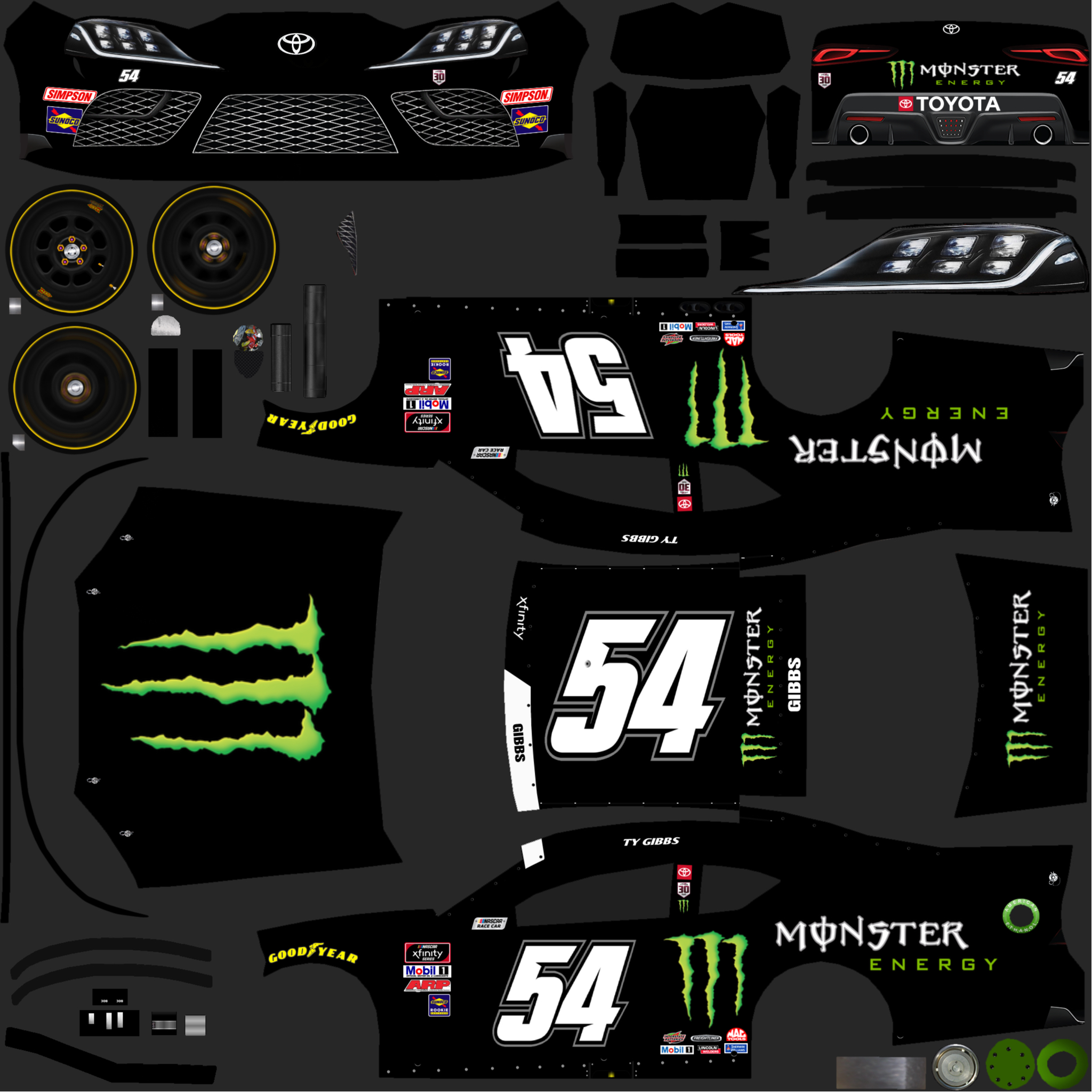 2021 Ty Gibbs Monster Energy #54 Template
