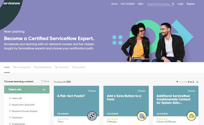 ServiceNow Learning portal