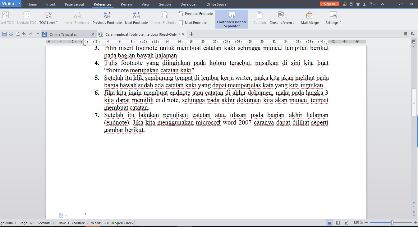 Cara Membuat Catatan Kaki atau Footnote dan Endnote - Info IT