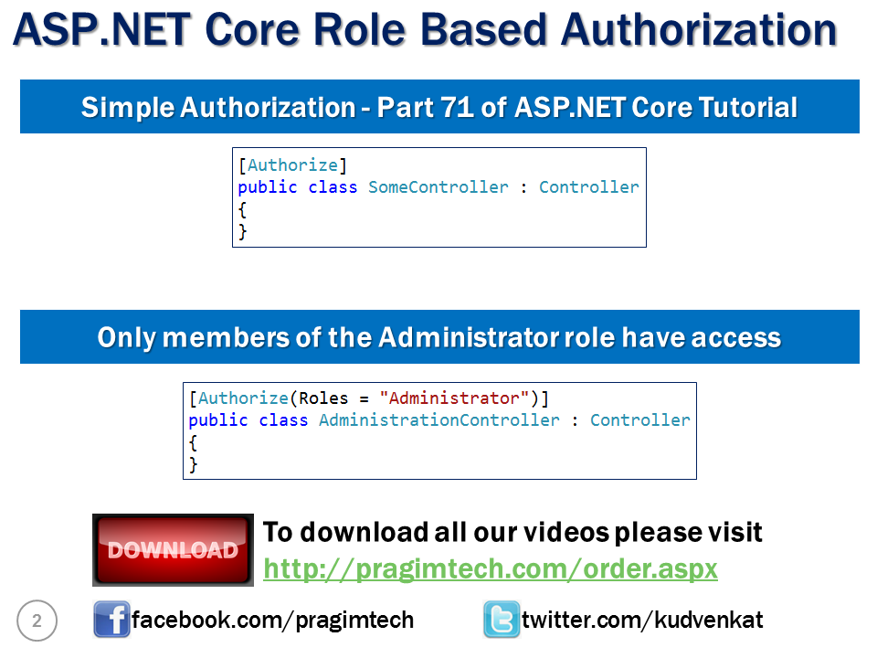 Sql Server Net And C Video Tutorial Asp Net Core Role Based