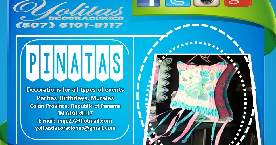 Yolitas Decoraciones: Arreglos de Piñatas en la Provincia de Colón