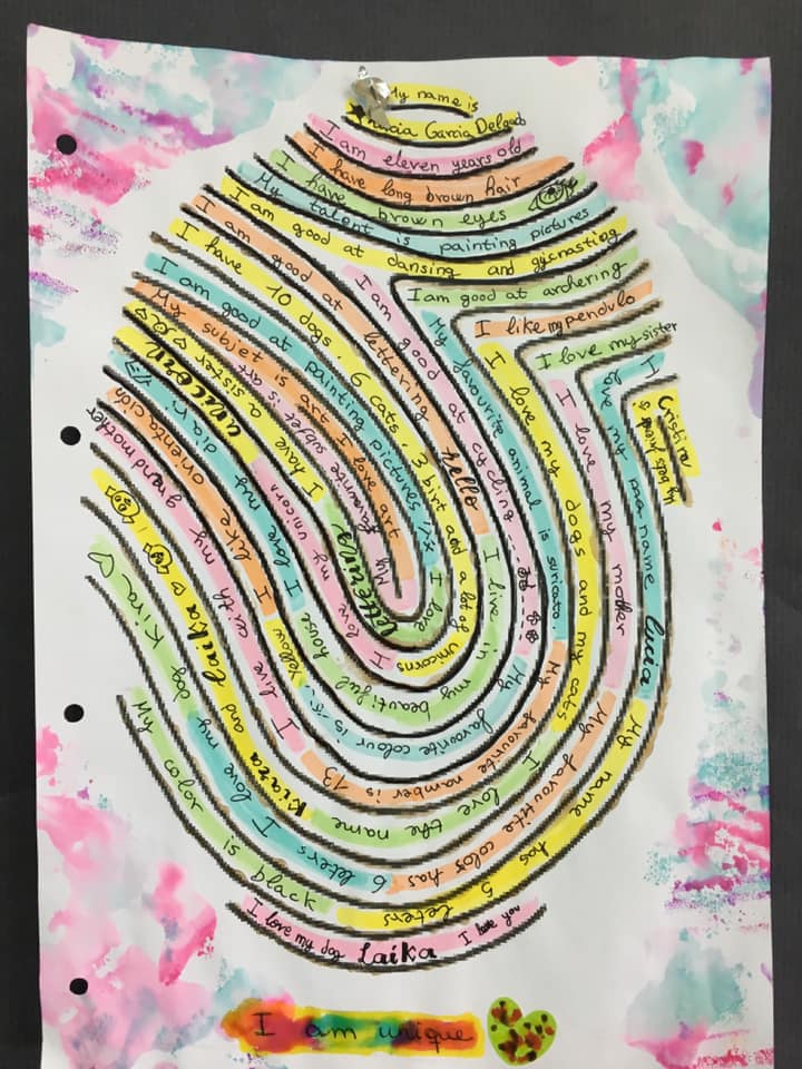 OUR ENGLISH CLASS: Fingerprint writing.