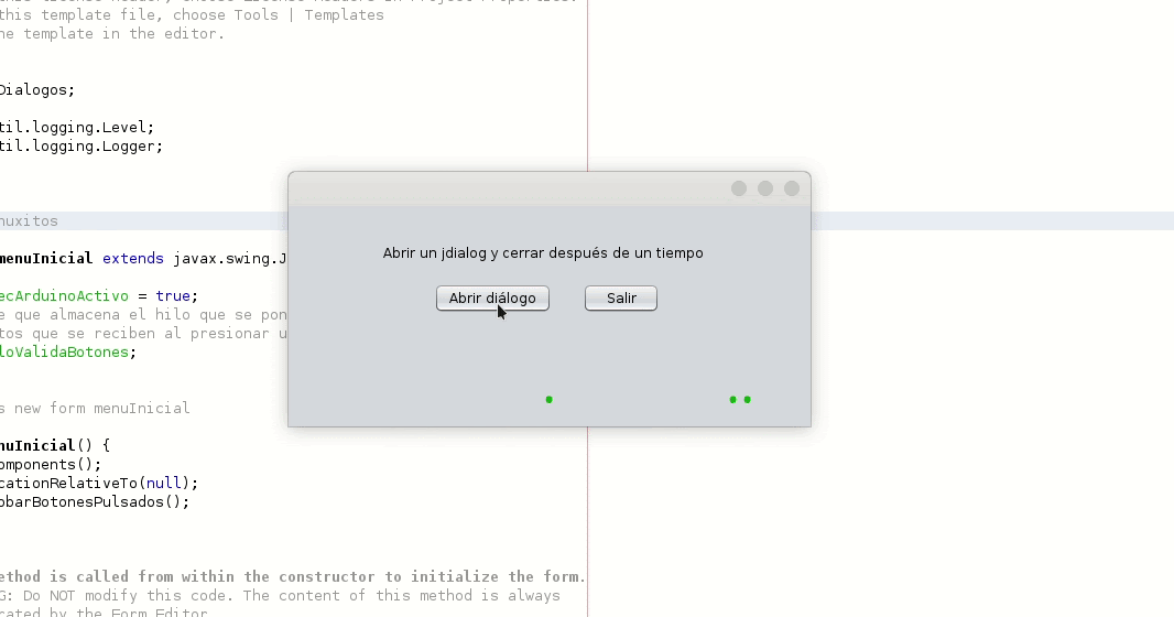 Abrir desde un jframe un jdialog modal que se cierre después de un ...