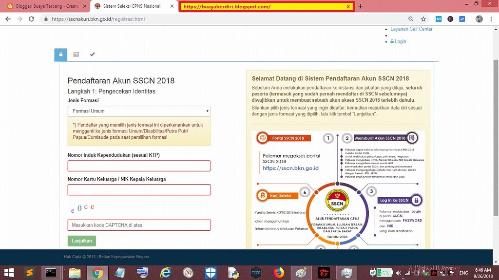 Langkah-langkah Registrasi Akun SSCN 2018