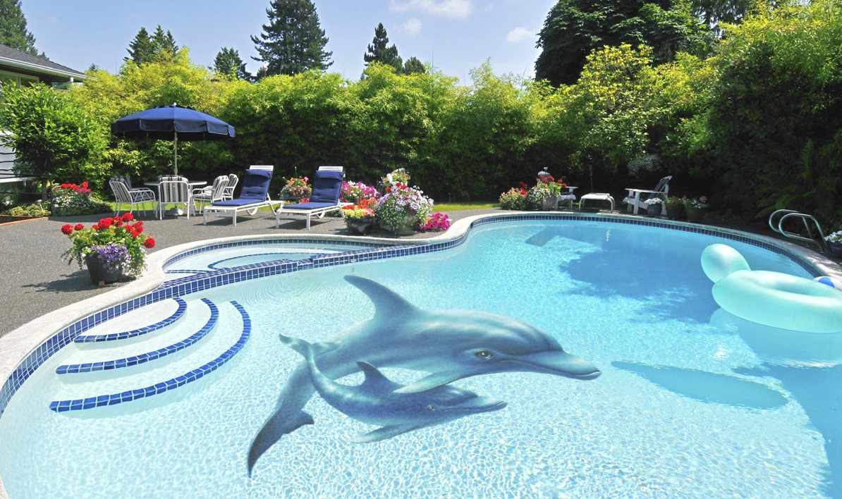 Make a 3D flooring for your swimming pool with epoxy paint