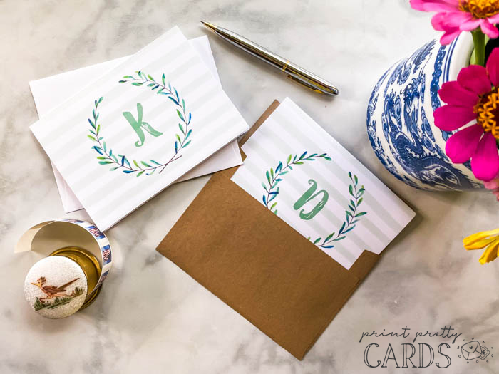 Free Printable Monogrammed Note Cards | i should be mopping the floor