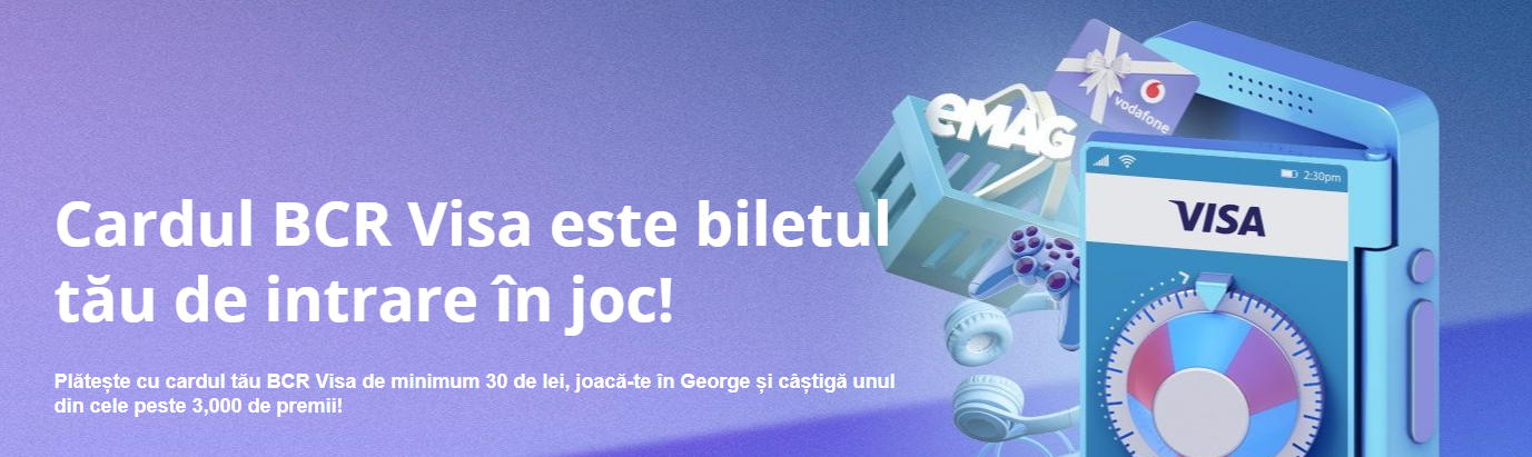 Concurs - Castiga unul din cele peste 3,000 de premii cu BCR Visa Card