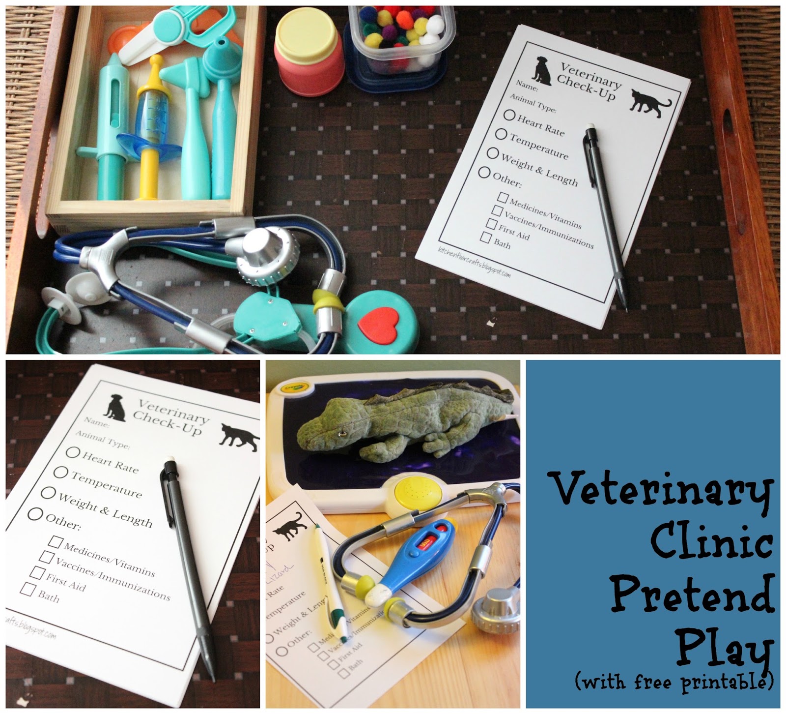 Kitchen Floor Crafts: Veterinary Clinic Imaginary Play