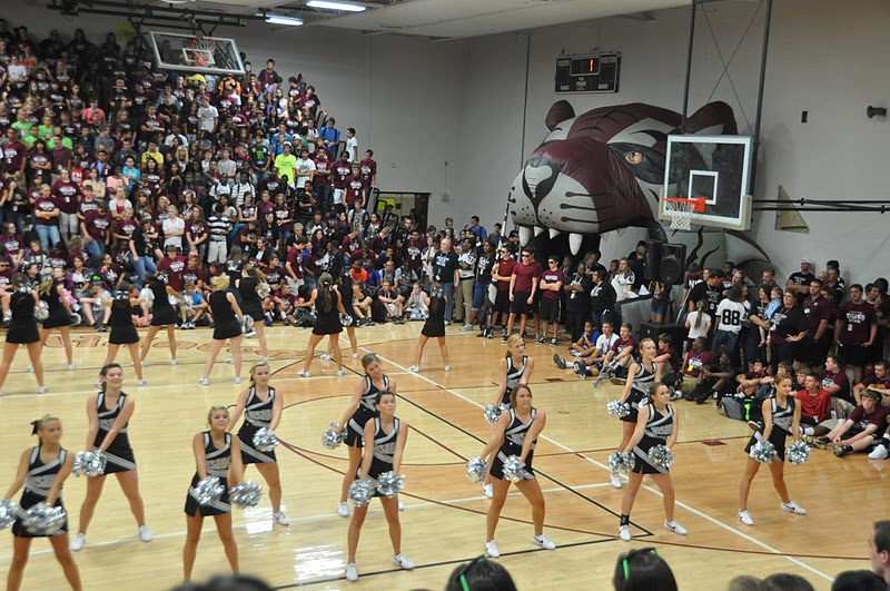 CHS Tiger Cheerleaders: Freshmen Cheerleaders at the first pep rally.