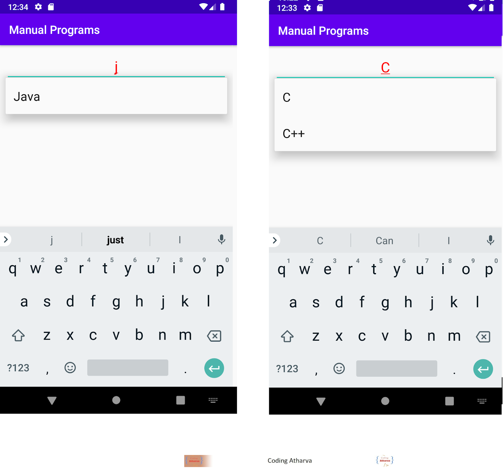 9 Program To Implement AutoCompleteTextView In Android Studio Coding Atharva 9 Program To Implement AutoCompleteTextView In Android Studio Coding Atharva
