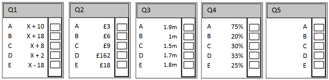The 11 Plus Exam Blog: Eleven Plus Answer Sheets