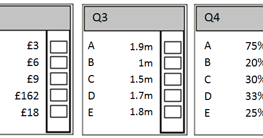 The 11 Plus Exam Blog: Eleven Plus Answer Sheets