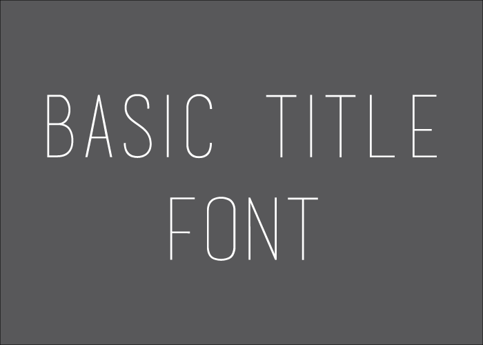 for free font: Basic Title Font