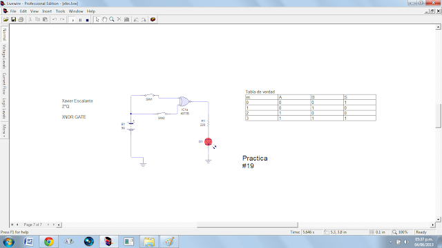 Electronica Cetis 71: Practica #19.- Compuertas Lógicas Livewire