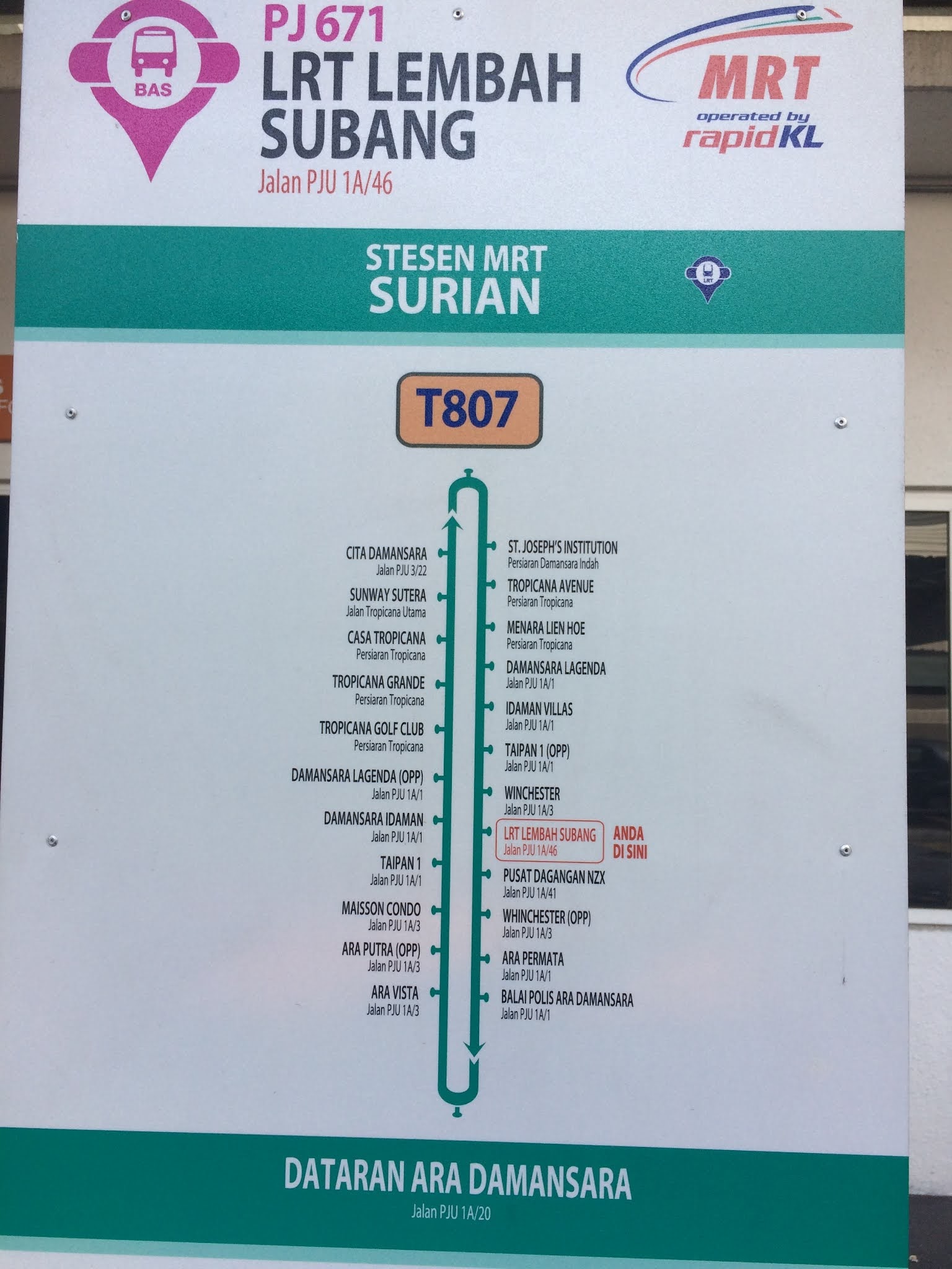 Kuala Lumpur Walk Pics : Lembah Subang LRT Station