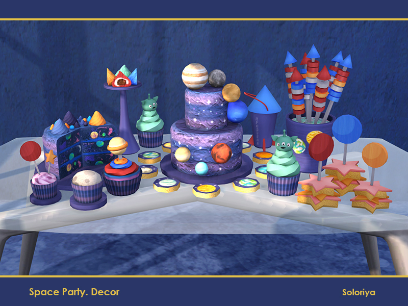 Soloriya Space Party Decor Sims 4 soloriya-space-party-decor-sims-4