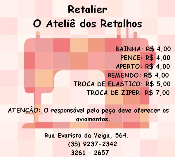 RETALIER O Ateliê dos Retalhos : Prestação de serviço