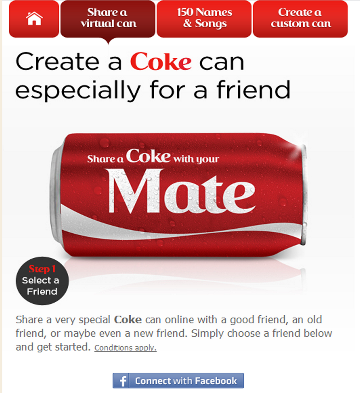Coke - Share a "Real or Virtual Coke".