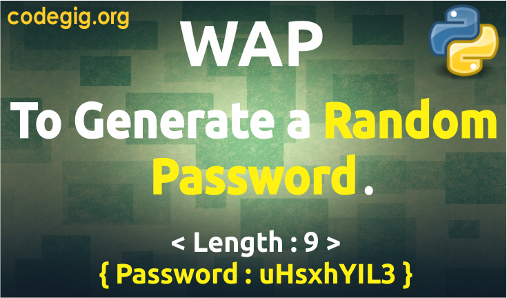 Python Wap To Generate Random Password String In