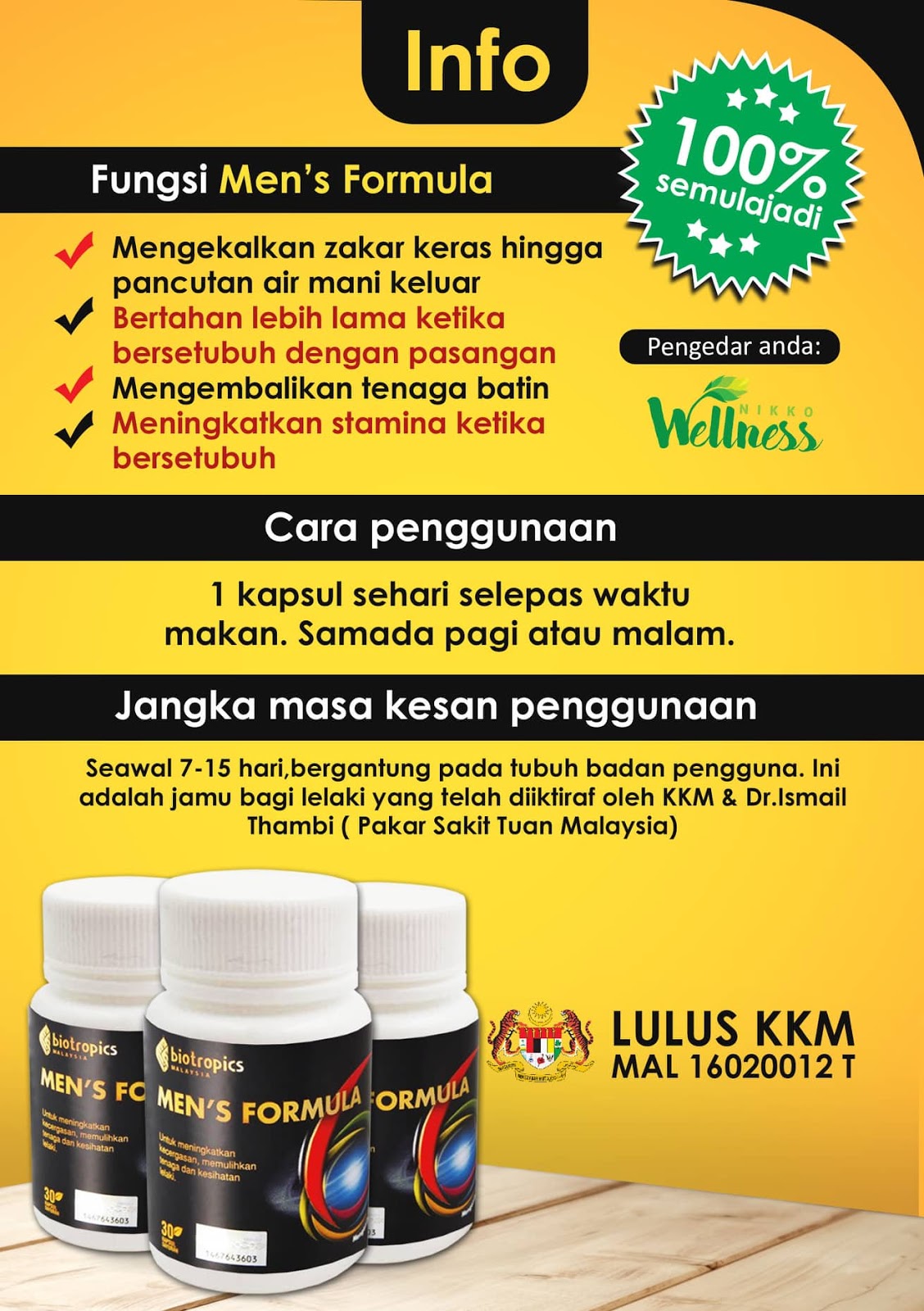 Men’s Formula Biotropics Untuk Tubuh Badan Lelaki Yang Sihat