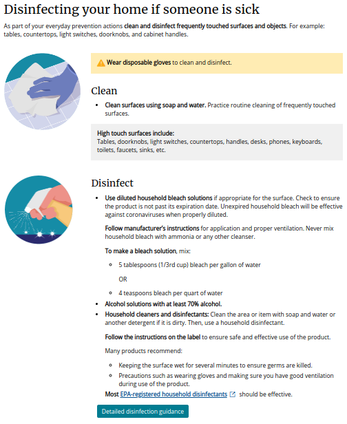 Avian Flu Diary: CDC Guidance: Disinfecting Your Home If Someone Is Sick