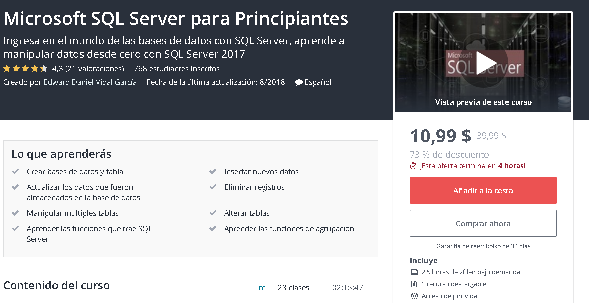 Microsoft SQL Server para Principiantes | Sovos