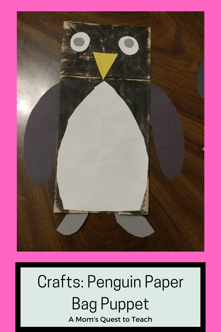 A Mom's Quest to Teach: Crafts: Penguin Paper Bag Puppet