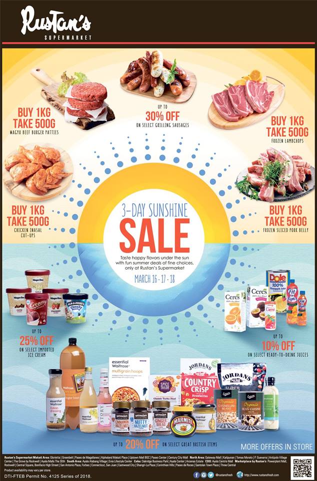Manila Shopper: Rustan's Supermarket 3-day Sunshine SALE: March 2018