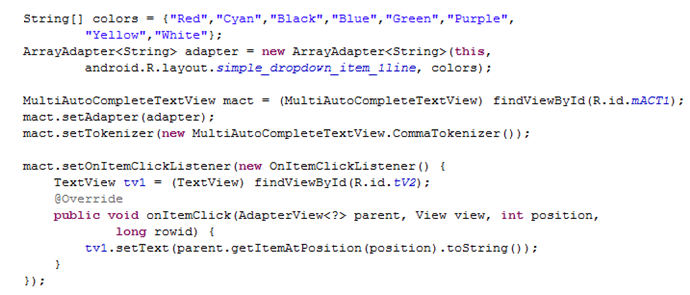 Unit -3 Auto Complete Text View and Multi Auto Complete Text View