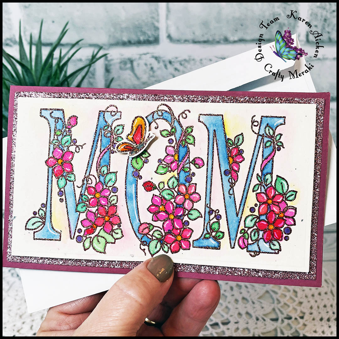 Painted Mountain Cards: Mini Slimline Hugs Pop Up Card