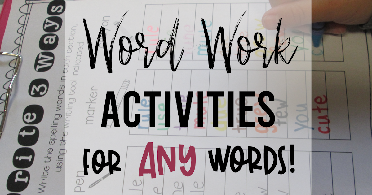 Word Work Activities for ANY Words | Mrs. Bremer's Class