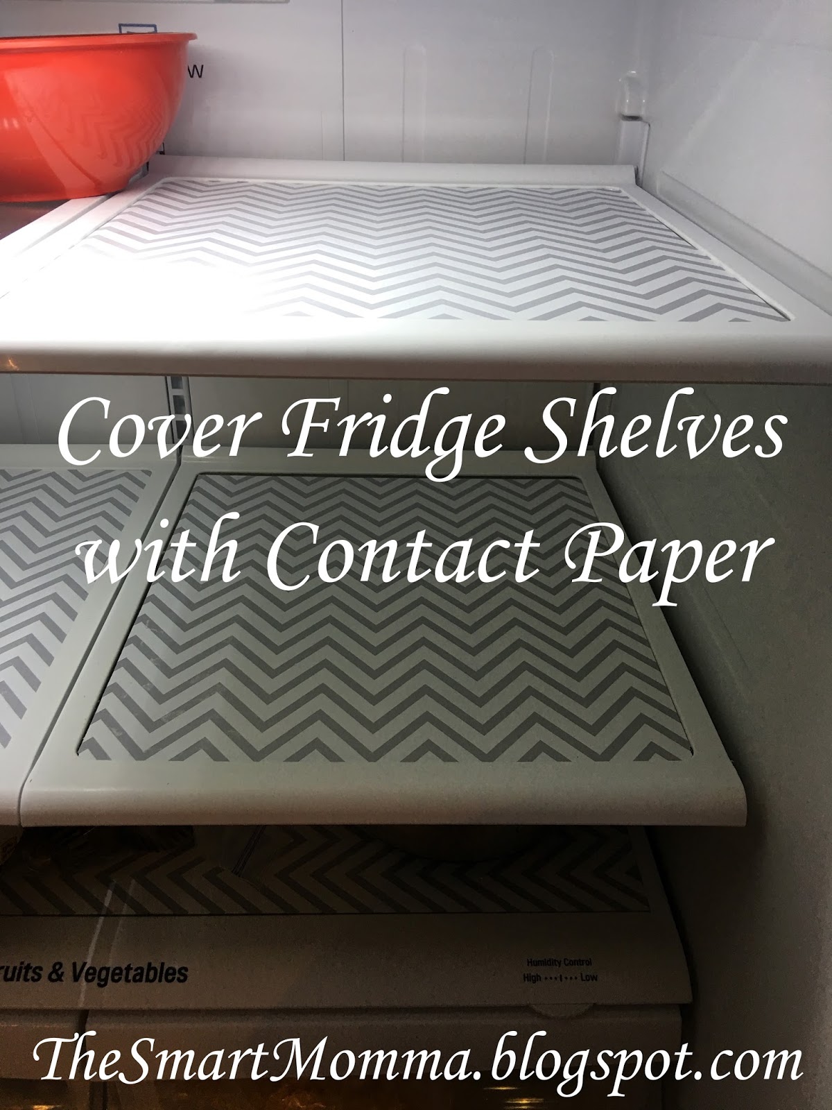 The Smart Momma: Cover Refrigerator Shelves with Contact Paper