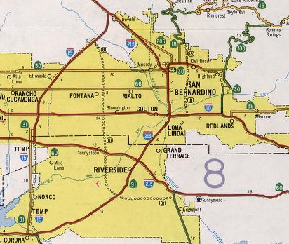 Interstate 215/former Interstate-15 East and California State Route 194